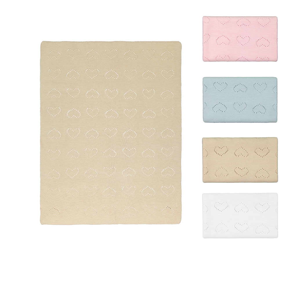 Mary plaid Baby Blanket Hearts in Cotton – Di Maiolo Biancheria